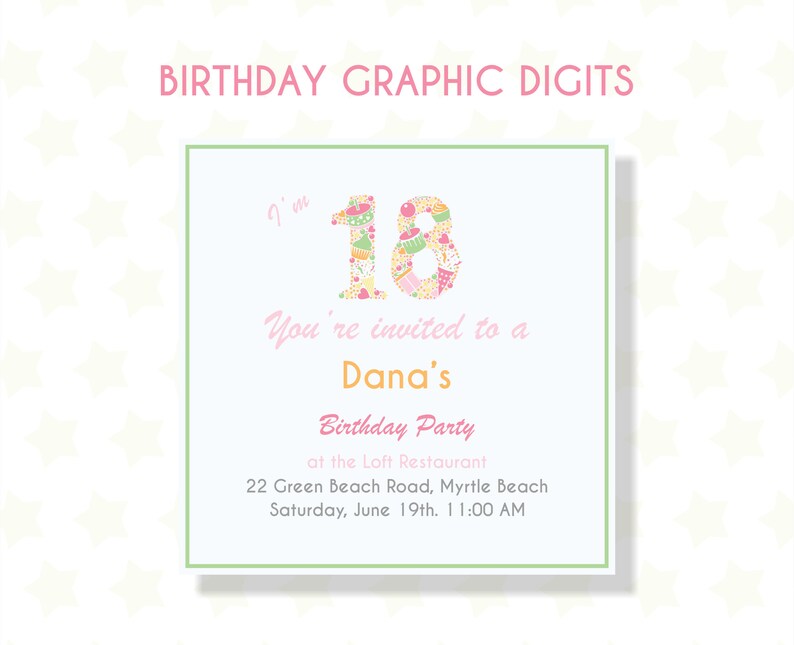 Soft Pastel Digital Digits for Birthdays. Creative Digital Numbers for ...