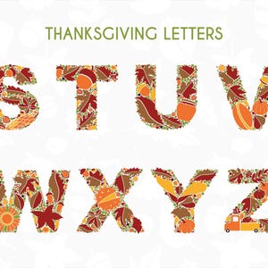 Thanksgiving Fall Letters PNG Clipart. Harvest Colorful ABC Alpha Set ...