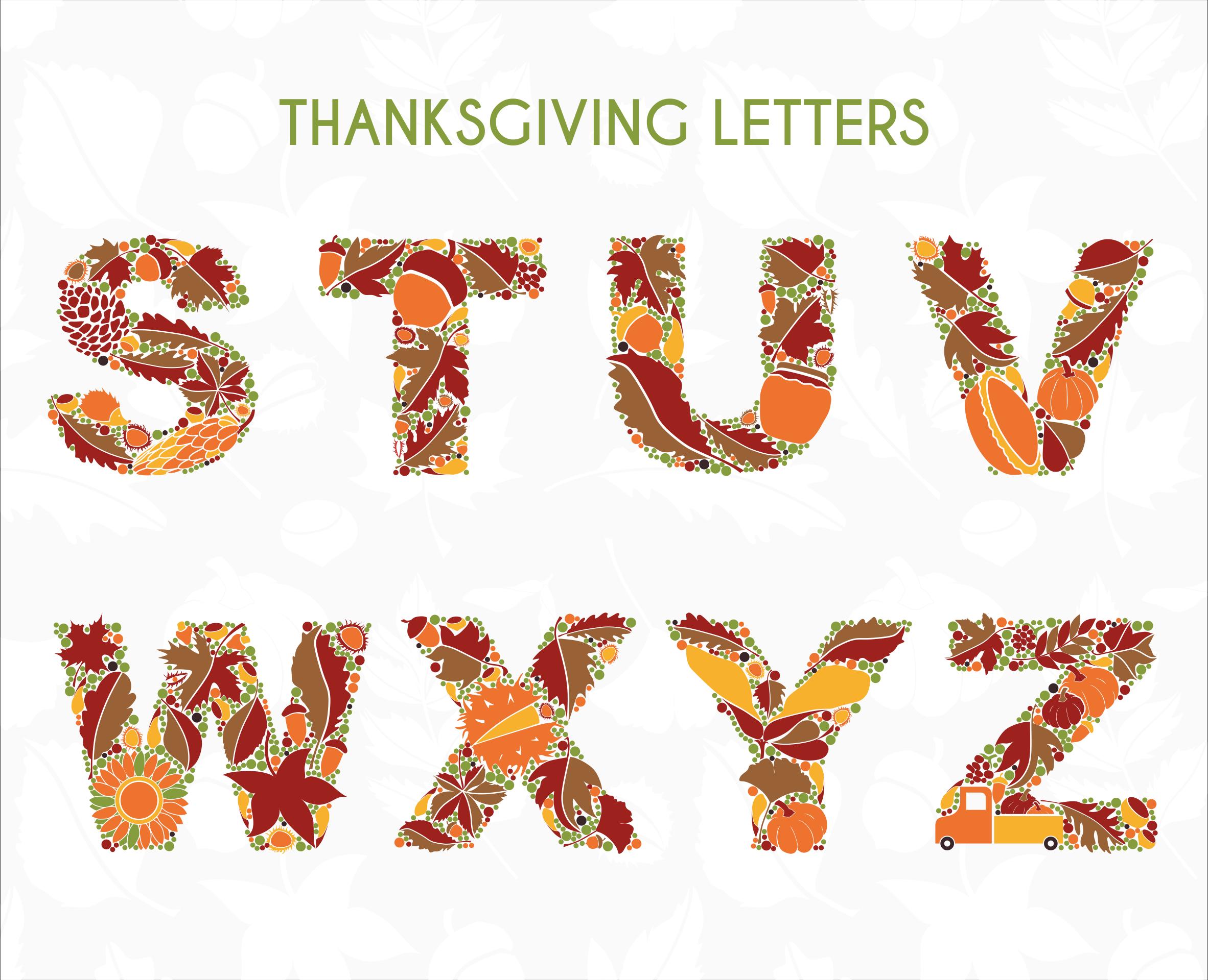 Thanksgiving Fall Letters PNG Clipart. Harvest Colorful ABC Alpha Set ...