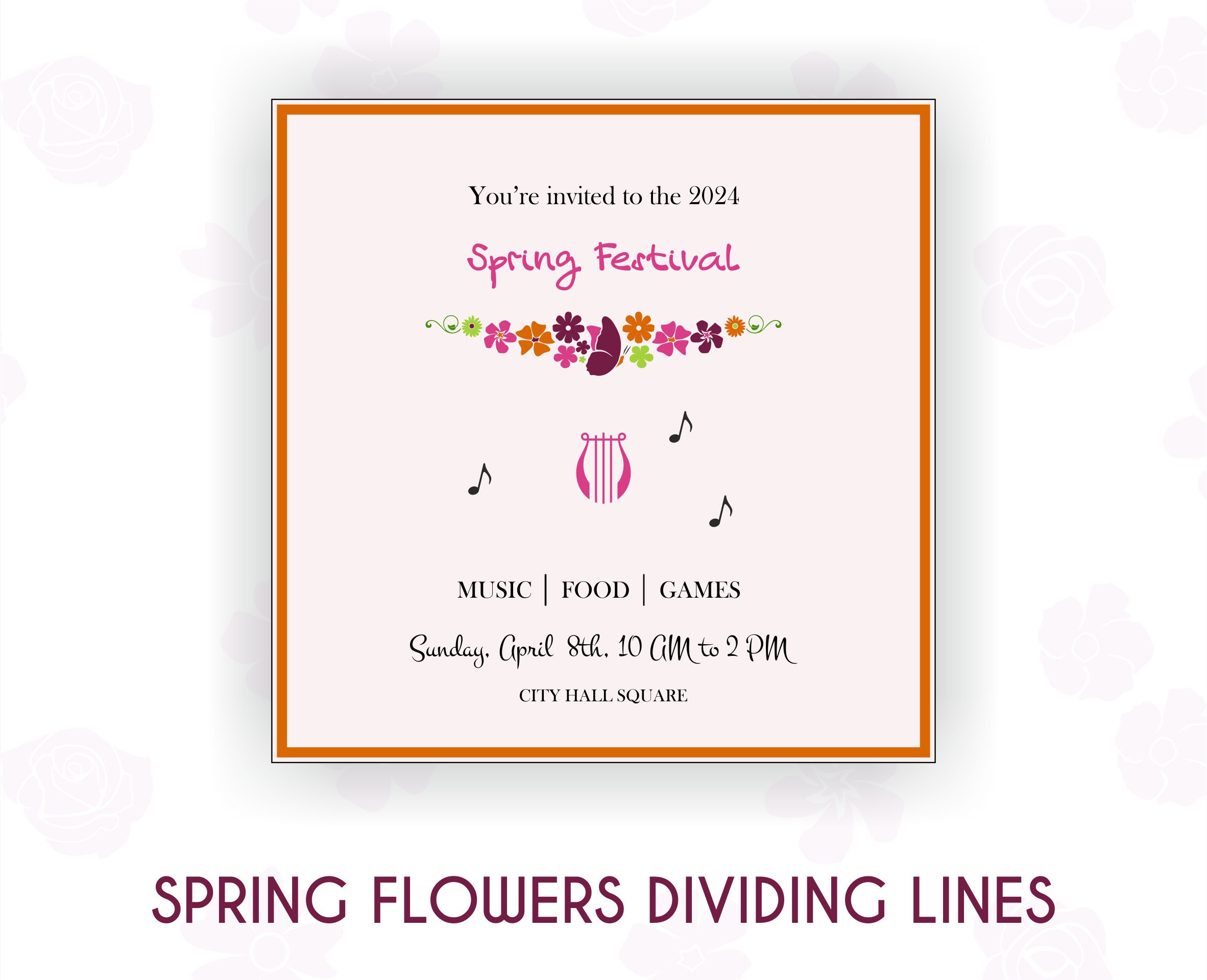Spring Hand-drawn Dividers Clipart. Flourish Border PNG Design Elements ...