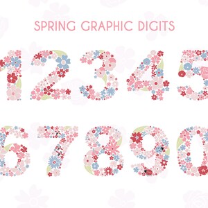Floral Number PNG Images. 1 to 10 PNG Flower Art Numbers. Spring Pastel ...