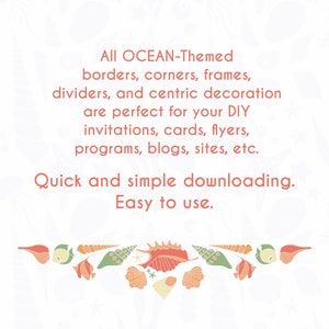 Pastel Pink and Purple PNG Ocean Borders. Shells and Starfish Elegant ...