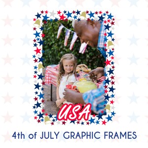 Independence Day Red and Blue Graphic Frame Elements. Unique 4th of ...