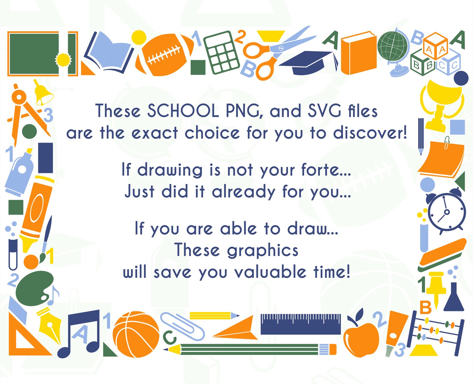 Kindergarten Teacher Digital Frames. Colorful School Graphic Elements ...