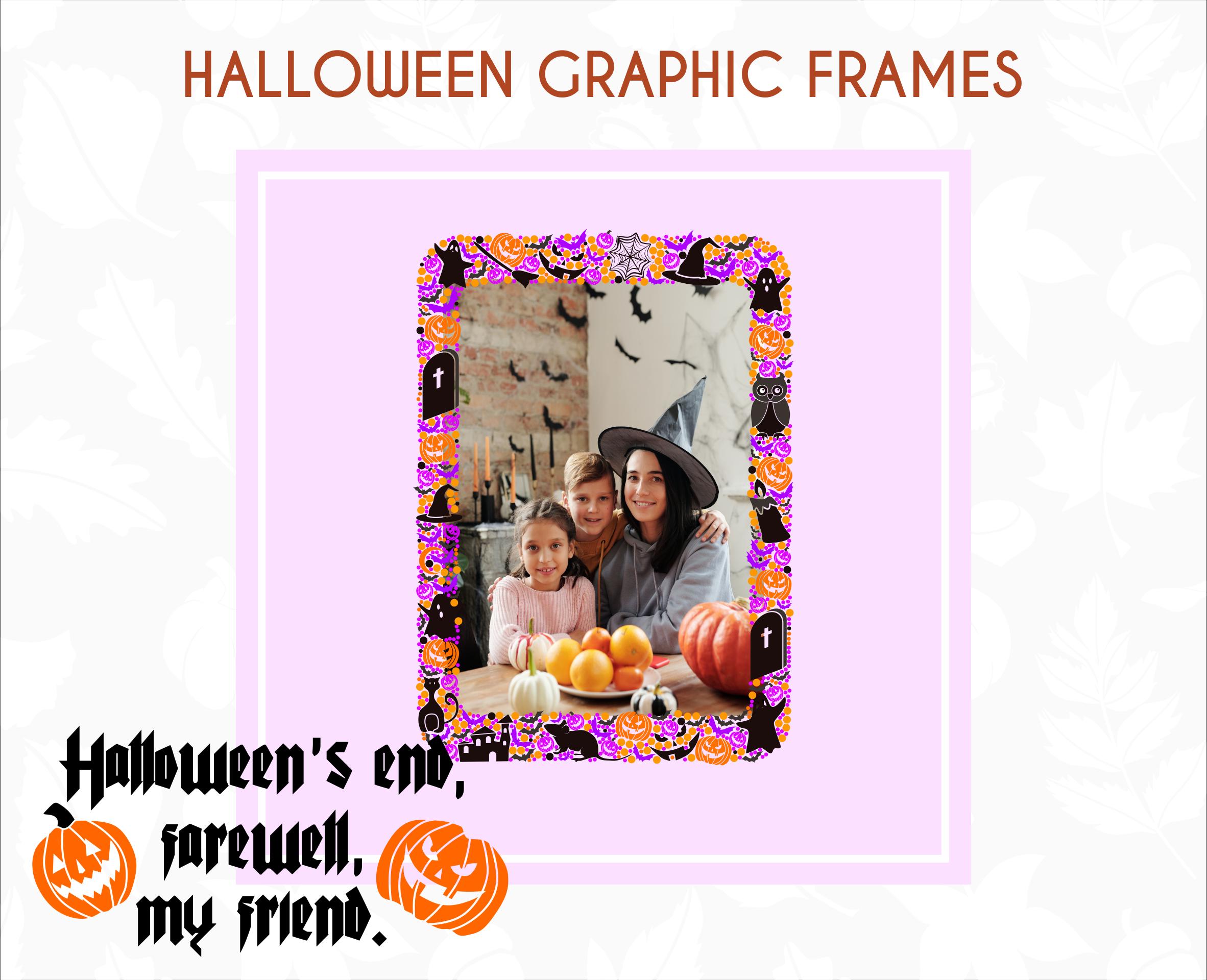 Digital Halloween Spooky PNG Frames. Scary Graphic Rectangle SVG ...