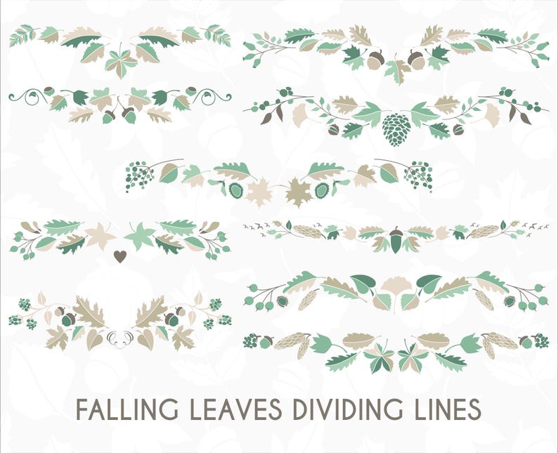 Green Leaves SVG Clipart Decoration. Autumn PNG Graphic Designs. Fall ...