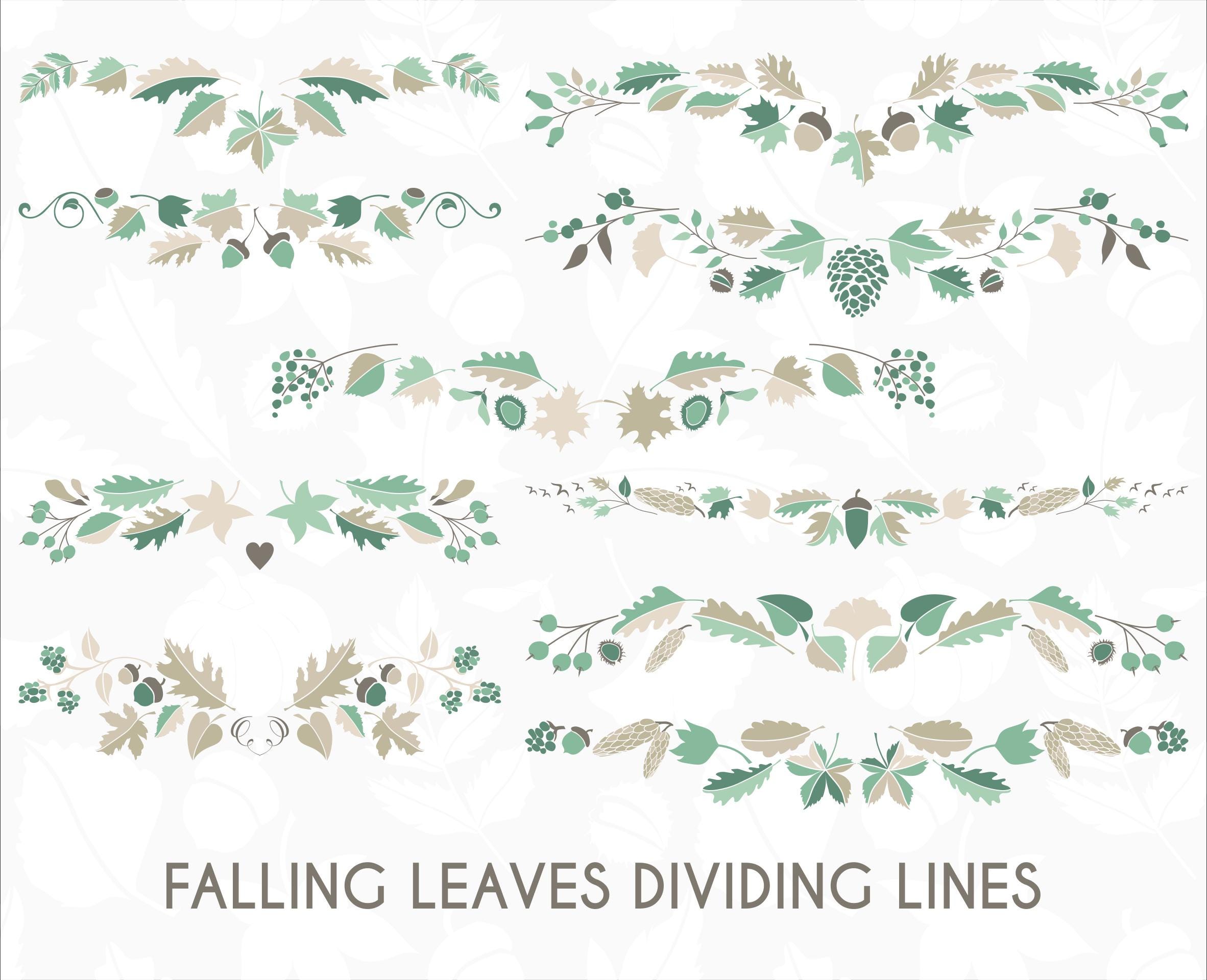 Green Leaves SVG Clipart Decoration. Autumn PNG Graphic Designs. Fall ...