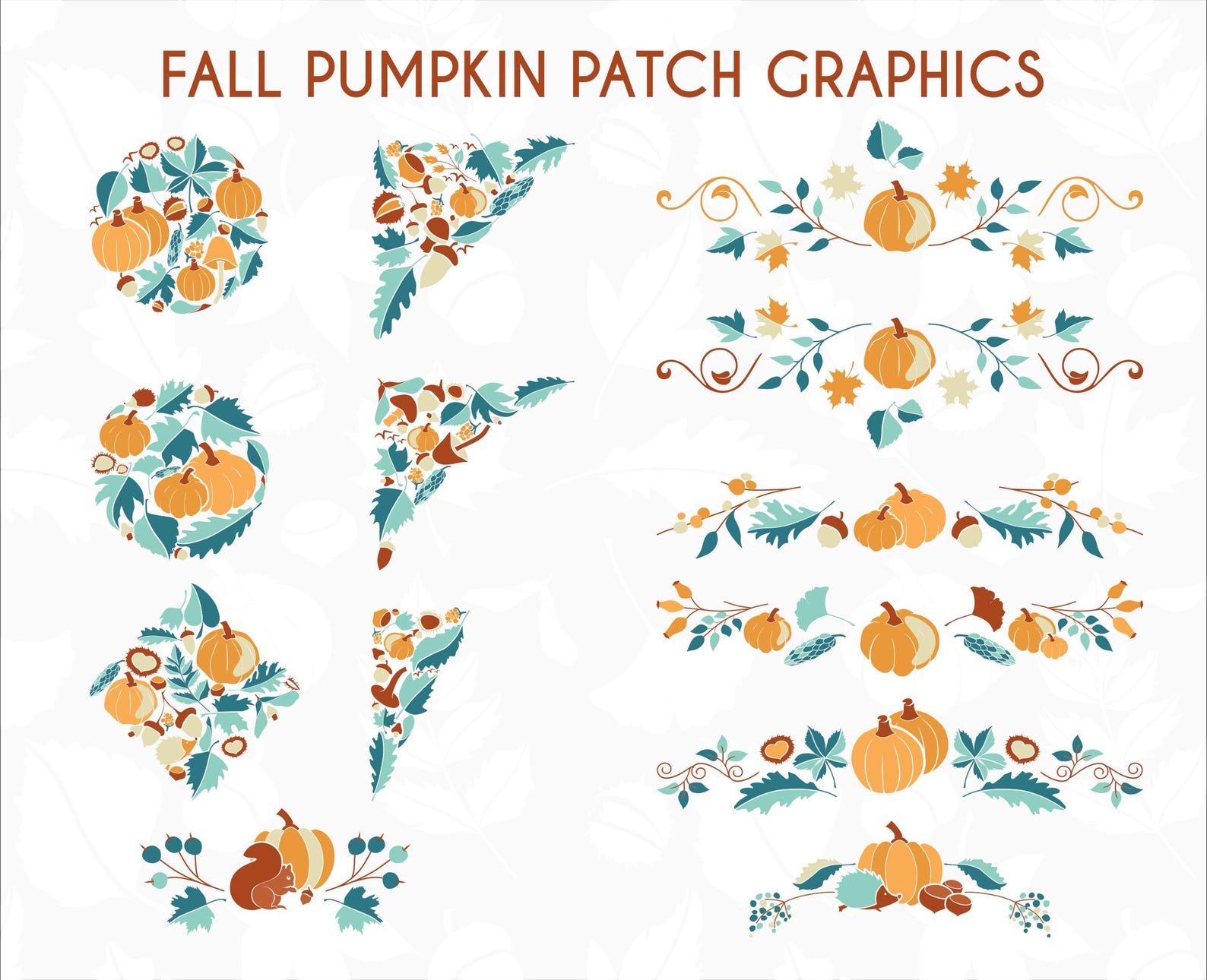 Harvest PNG Thanksgiving Clip Art Decoration Bundle. Cute Pumpkin Patch ...