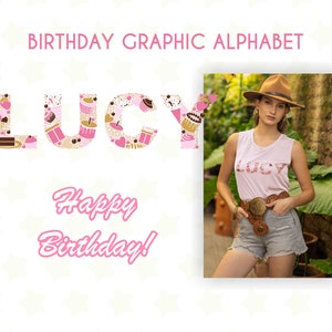 Birthday-themed Letters. Birthday Alphabet Tshirt SVG. Birthday Clipart ...