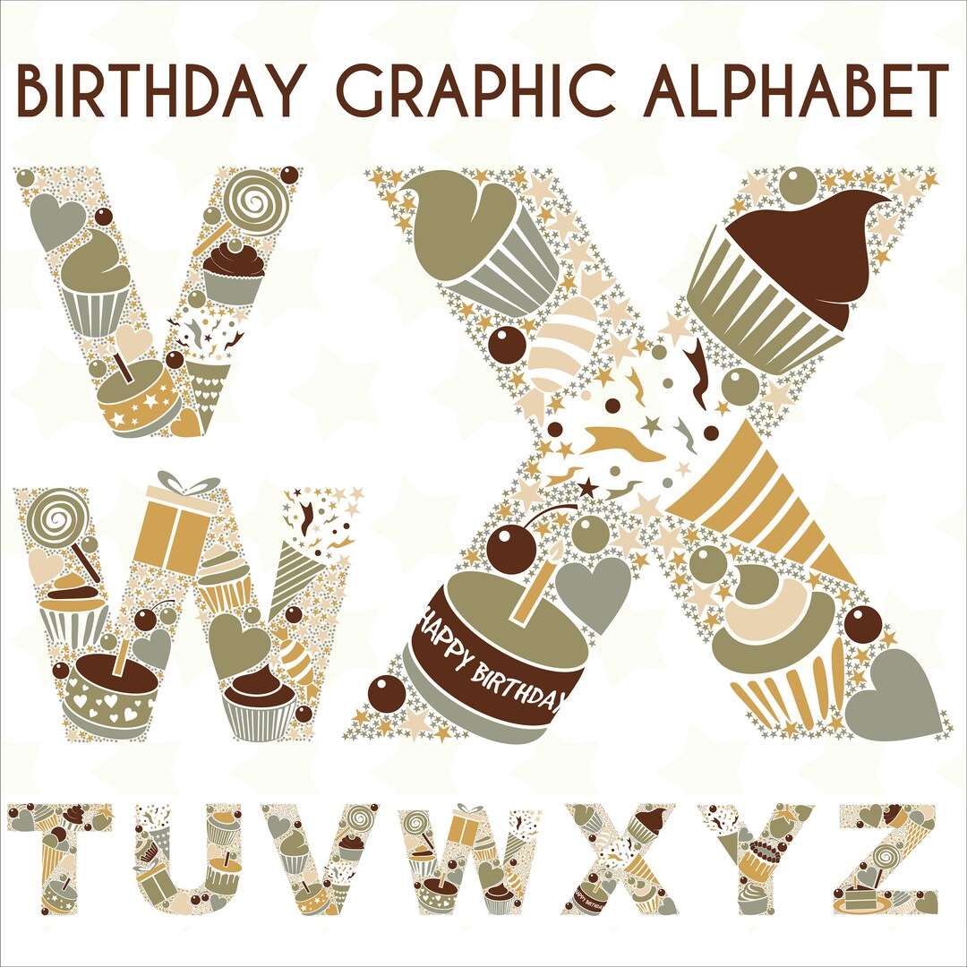 Boy's Birthday Letters Printable. Happy Sublimation Alphabet Designs ...