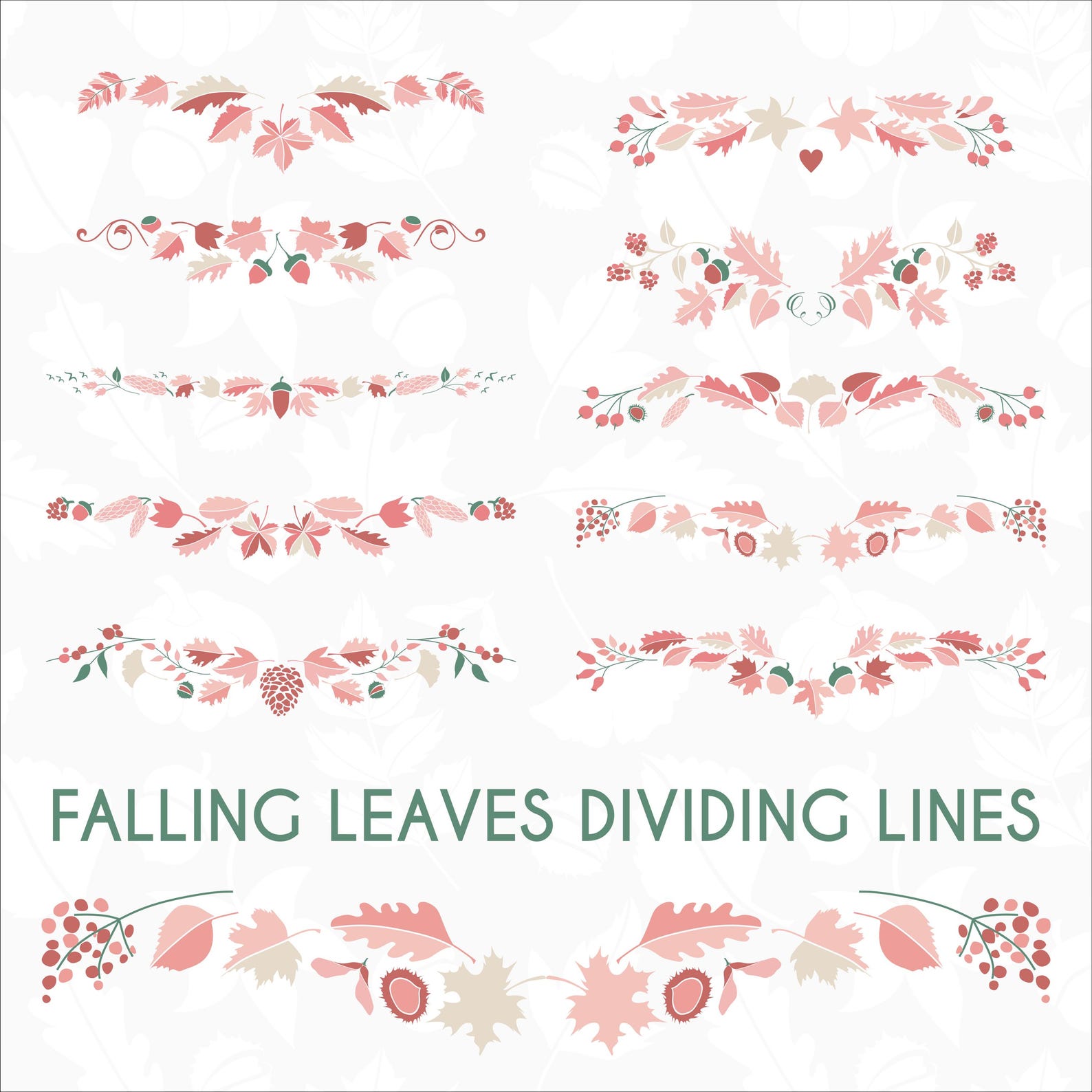 Pink Falling Leaves SVG Clipart. Fall Retro PNG Graphic Files. Cute ...