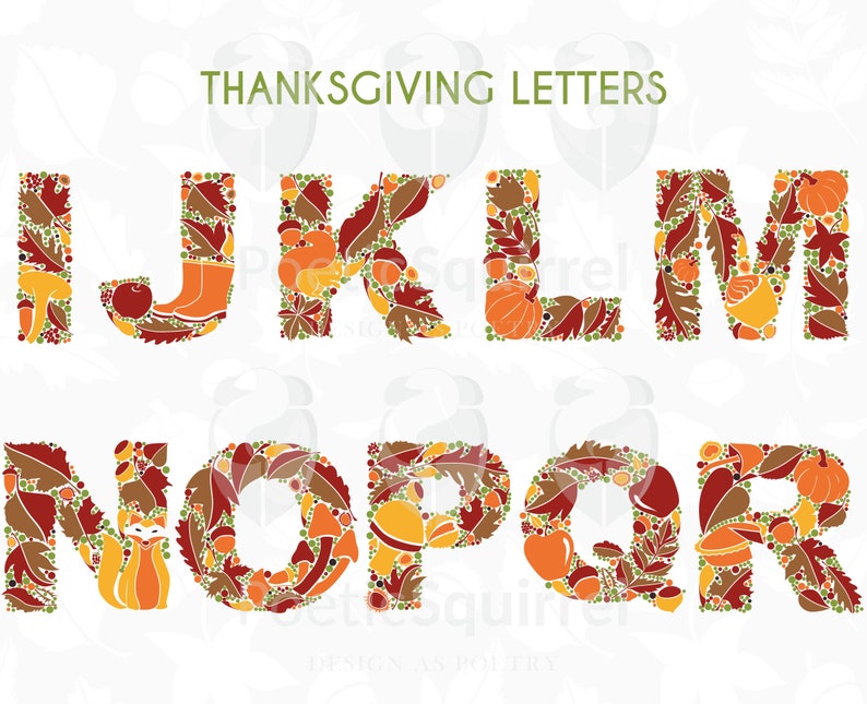 Thanksgiving Fall Letters PNG Clipart. Harvest Colorful ABC Alpha Set ...
