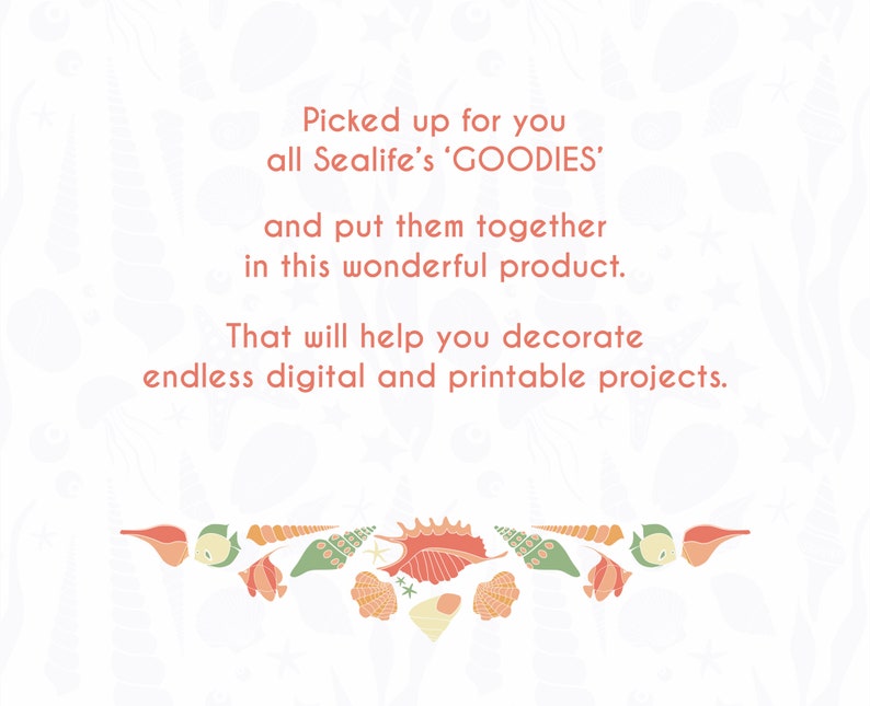 Decorated Girls Ocean Clipart Digits. Red Sealife Digital Numbers ...