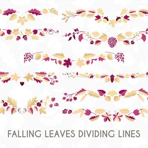 Purple Leaves SVG Clipart. Autumn Elements PNG Clip Art. Yellow Leaf ...