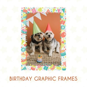 Digital Birthday Designs PNG Frames. Bday Rectangle SVG Clipart Frame ...