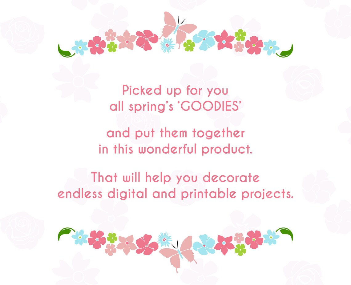 Flourishes Spring PNG Borders. Flowers Colorful Frame Clipart. Floral ...