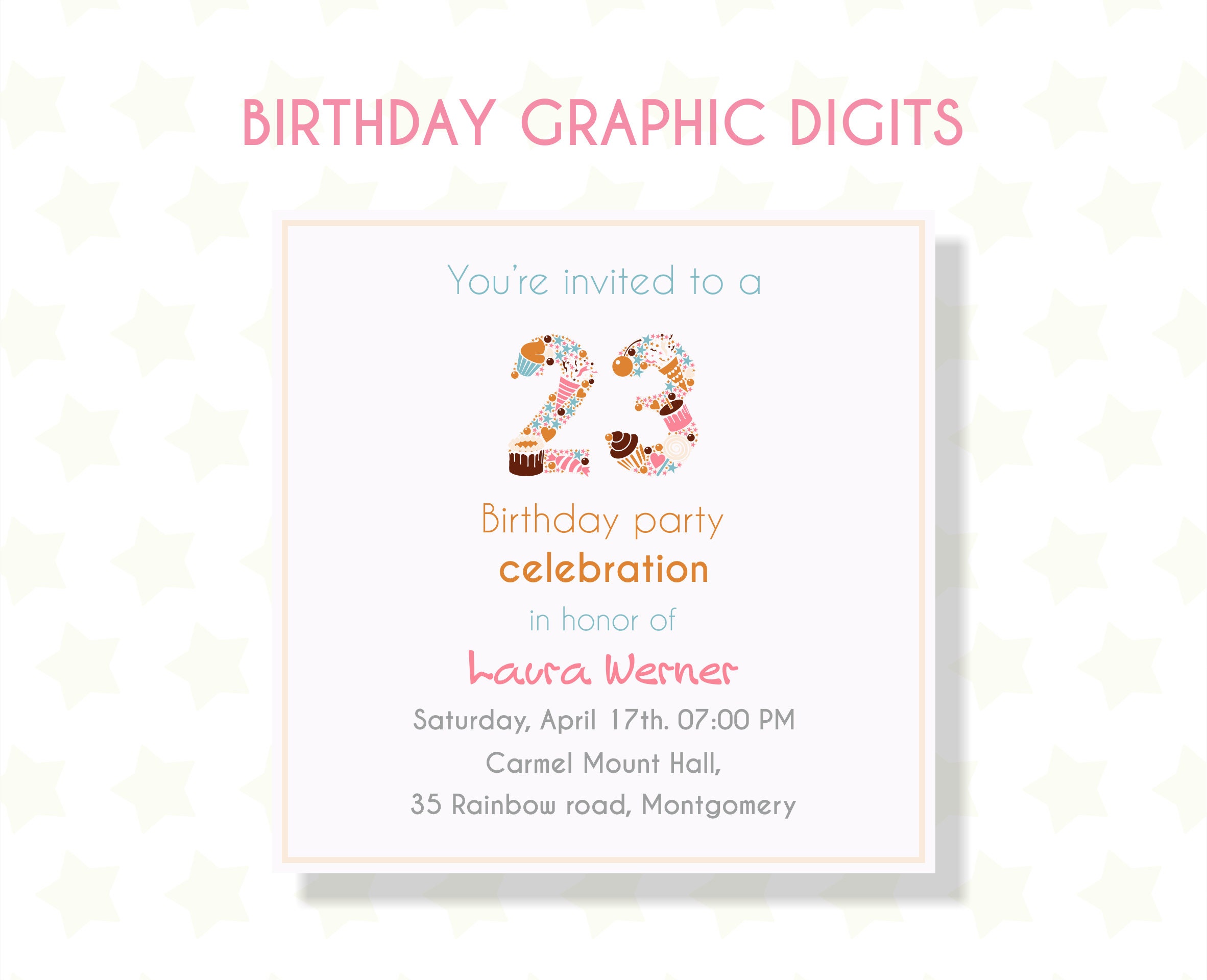 Birthday Digits PNG and SVG Clipart for Sublimation. Birthday Elements ...