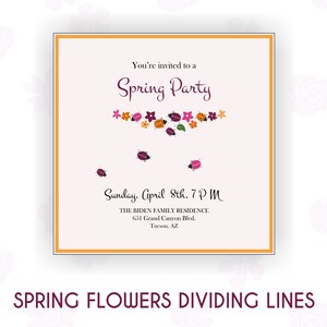 Floral SVG Colorful Text Dividers. Spring Elements Digital Dividing ...