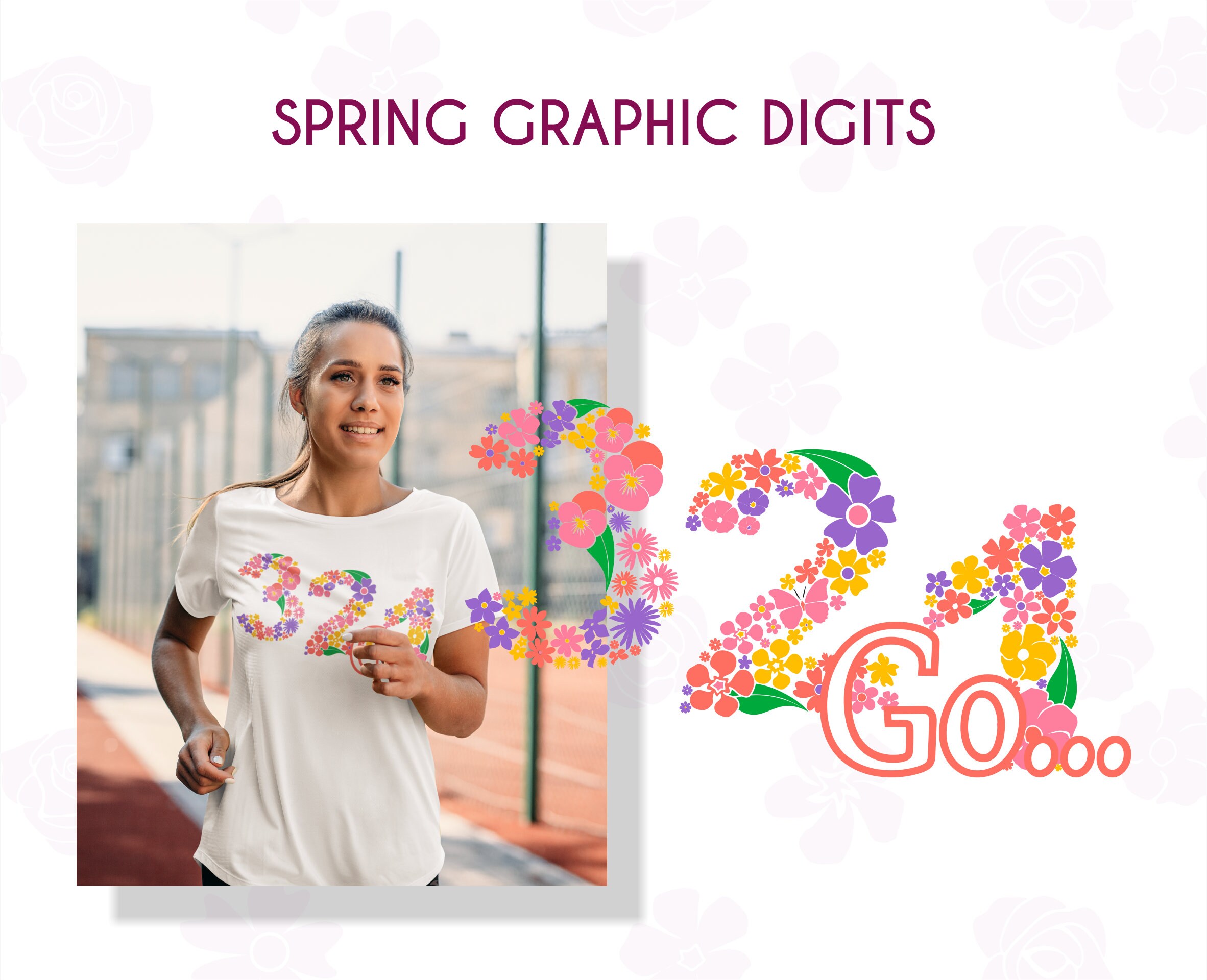 Spring Birthday Numbers SVG. Floral PNG Digits Sublimation. Flower ...