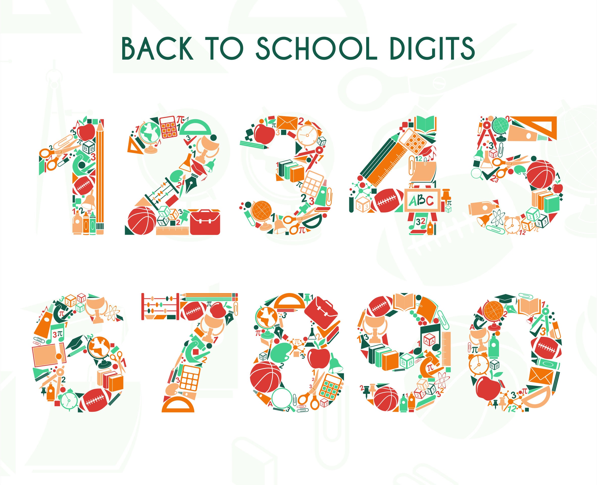 Festive Kindergarten Digital Bundle. Colorful Learning PNG A to Z ...
