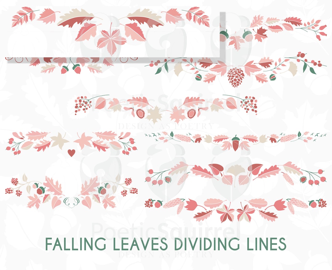 Pink Falling Leaves SVG Clipart. Fall Retro PNG Graphic Files. - Etsy
