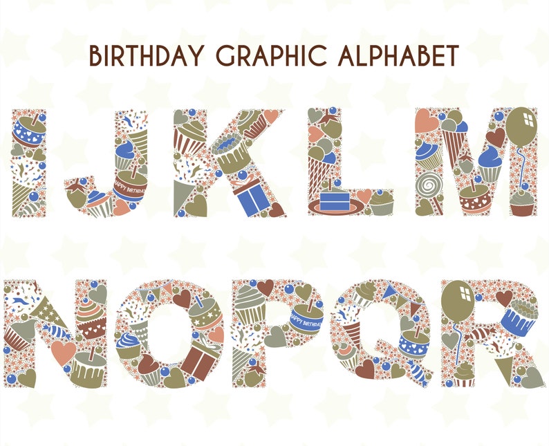 Birthday-themed Letters. Birthday Alphabet Tshirt SVG. Birthday Clipart ...
