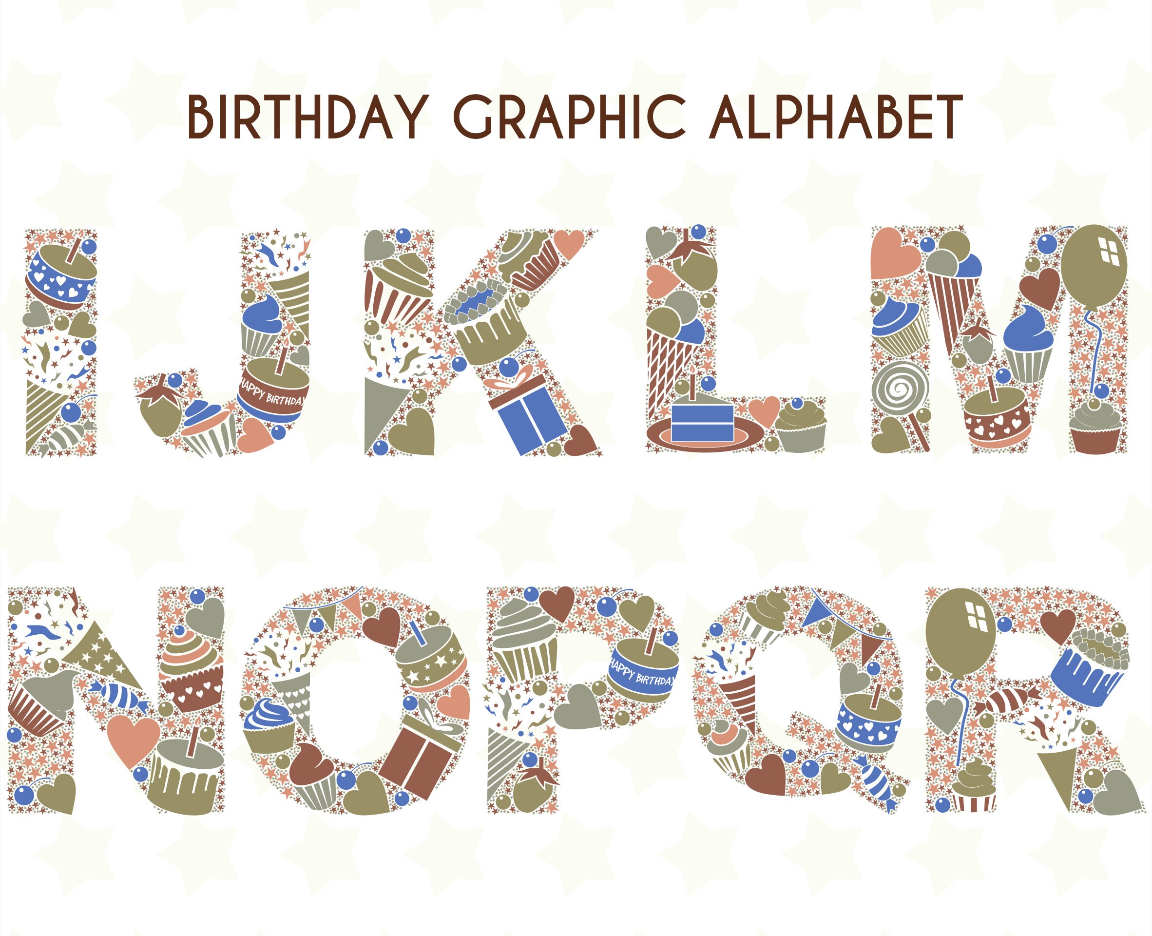 Birthday-themed Letters. Birthday Alphabet Tshirt SVG. Birthday Clipart ...
