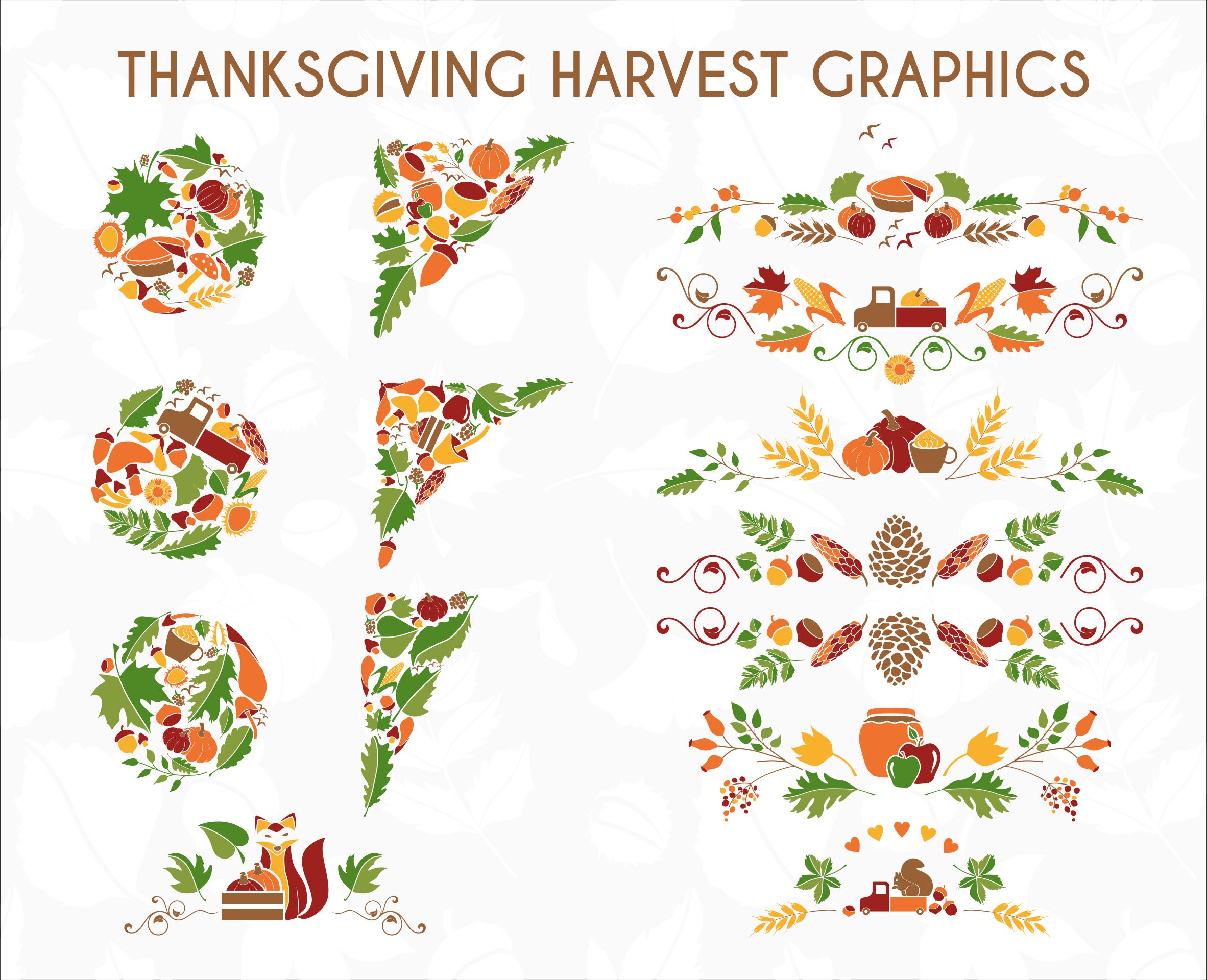 Thanksgiving Fall SVG Graphic Borders. Autumn Clip Art Decorative ...