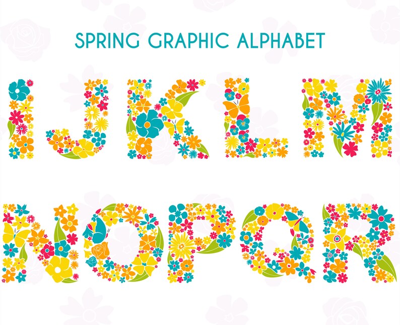 Sublimation Alpha Set Spring Designs PNG. Floral Alphabet Letters SVG ...