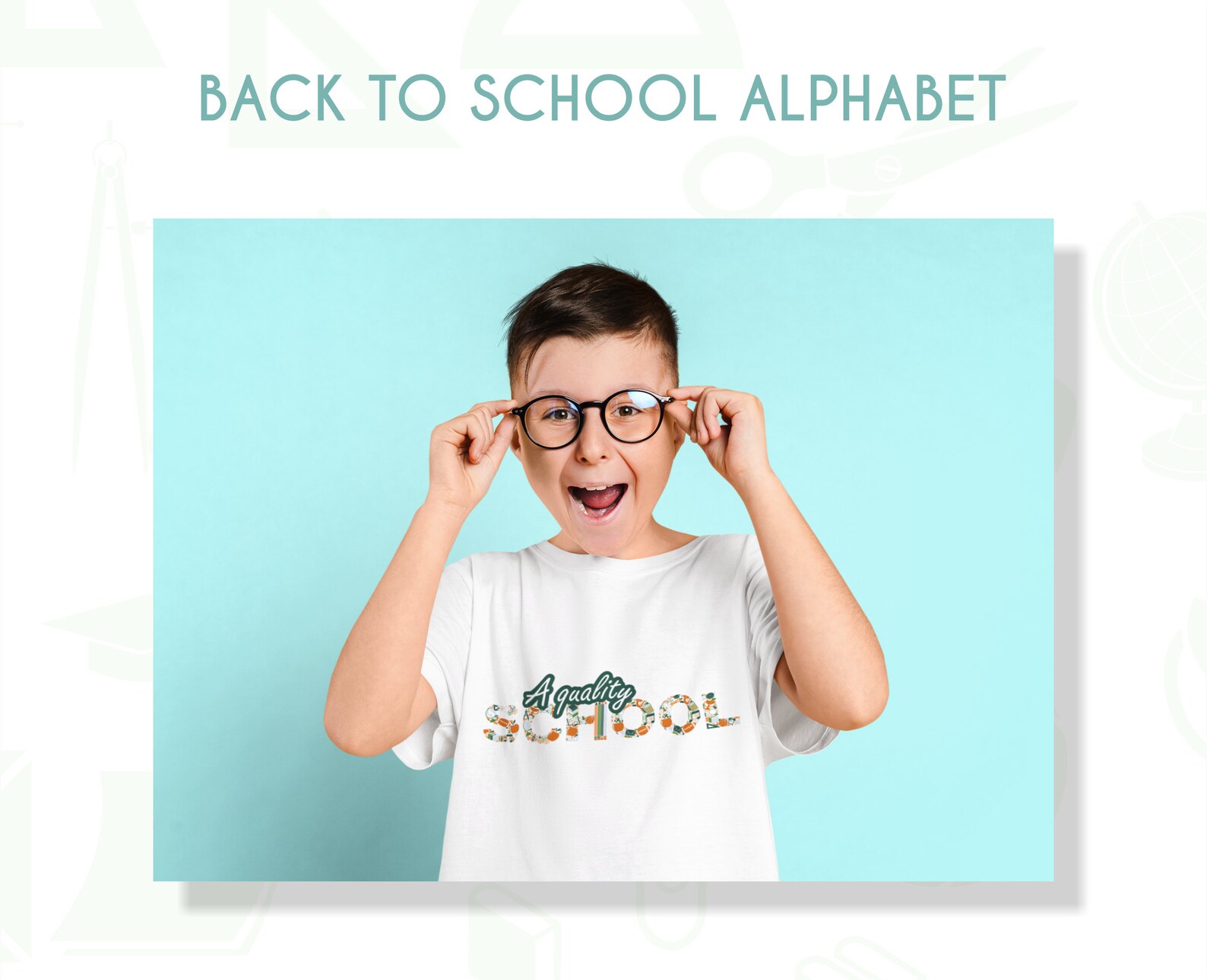 Festive School Digital Letters. Colorful Learning PNG A to Z ...