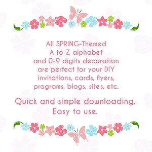 A to Z Spring Fonts SVG. Flower Theme Alphabet Clipart. Colorful ...