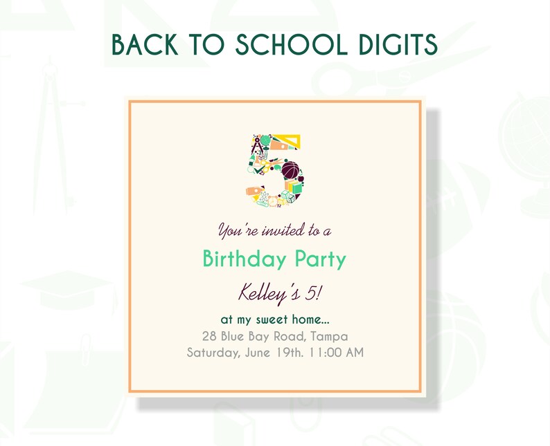 Kindergarten Digits PNG and SVG Clipart for Sublimation. School ...