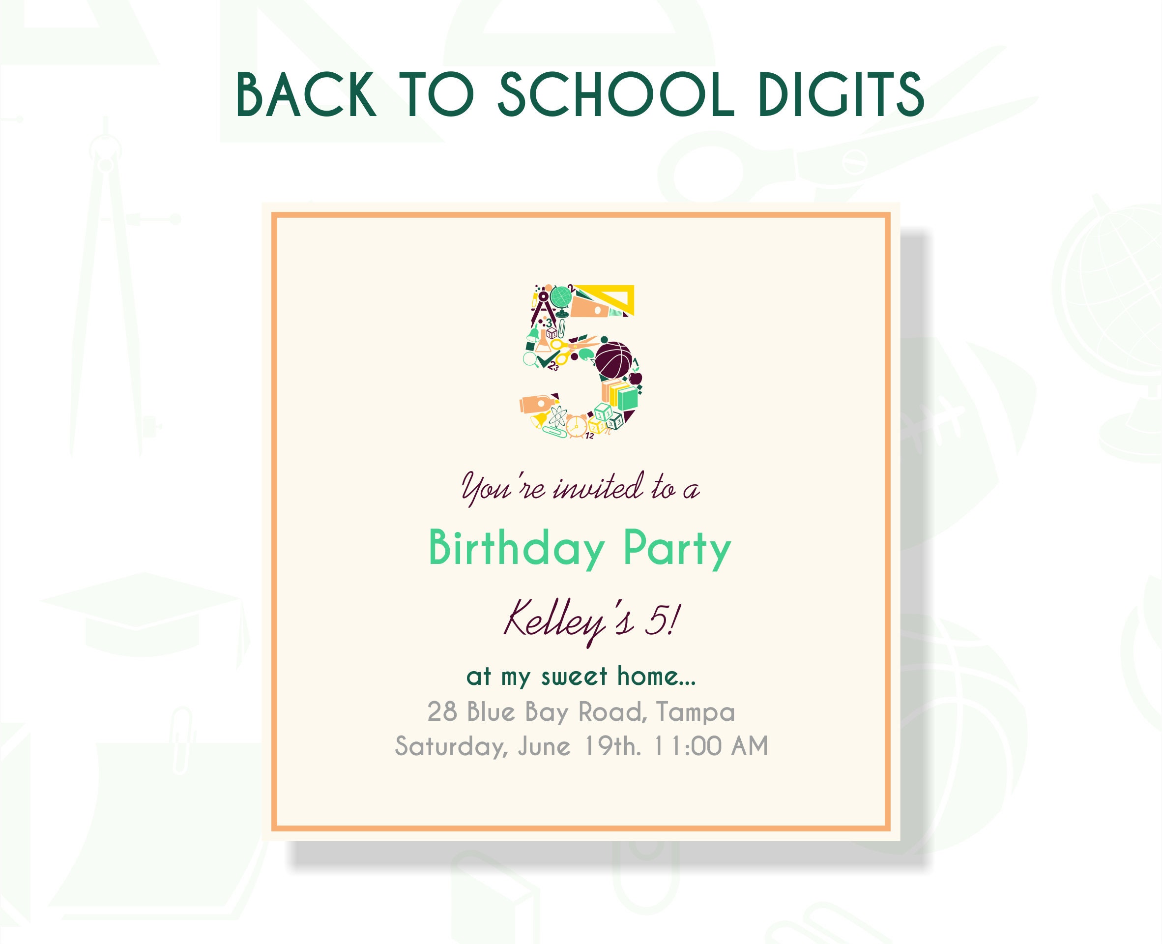 Kindergarten Digits PNG and SVG Clipart for Sublimation. School ...