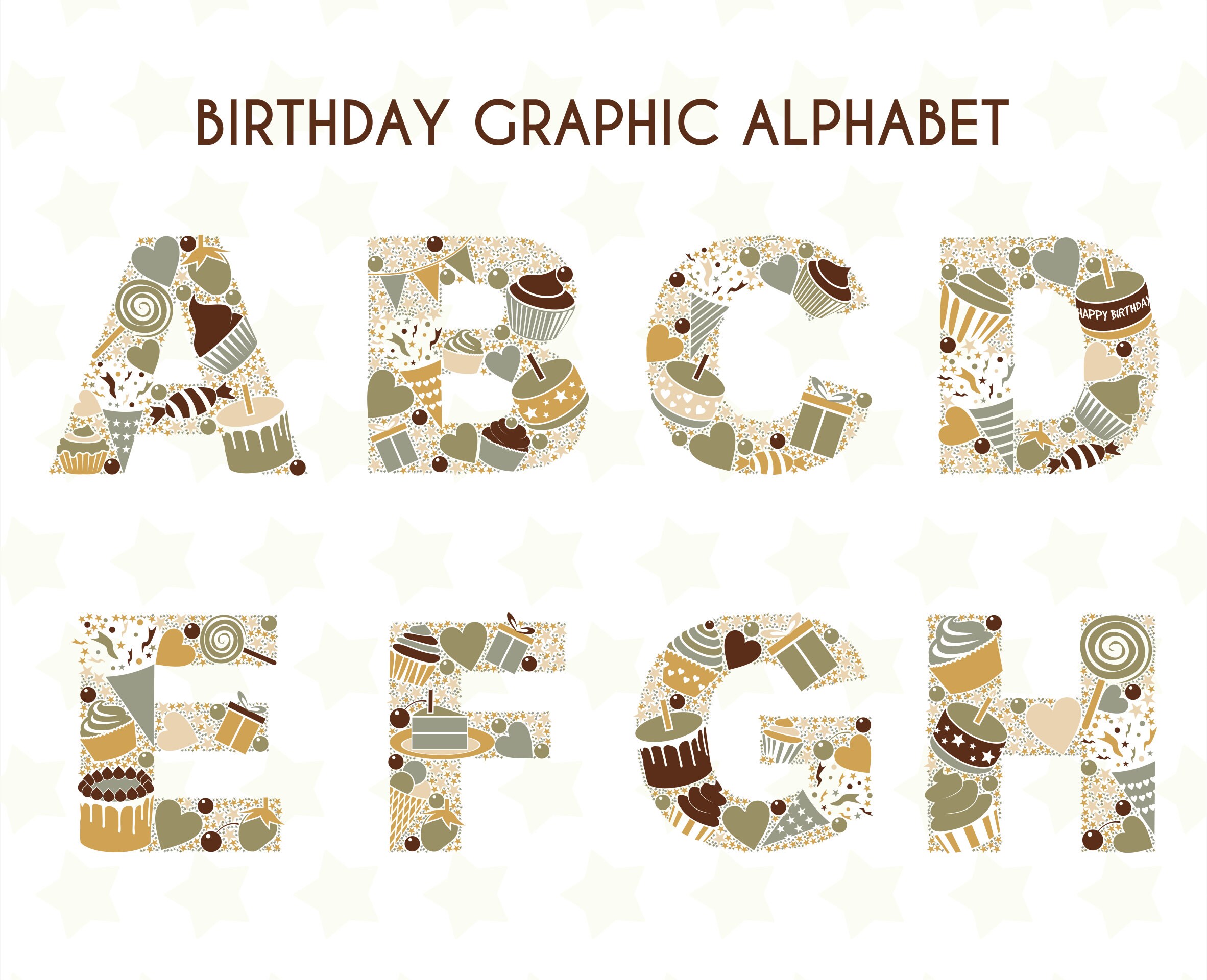 Boy's Birthday Letters Printable. Happy Sublimation Alphabet Designs ...