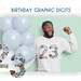 Soft Pastel Digital Digits for Birthdays. Creative Digital Numbers for ...