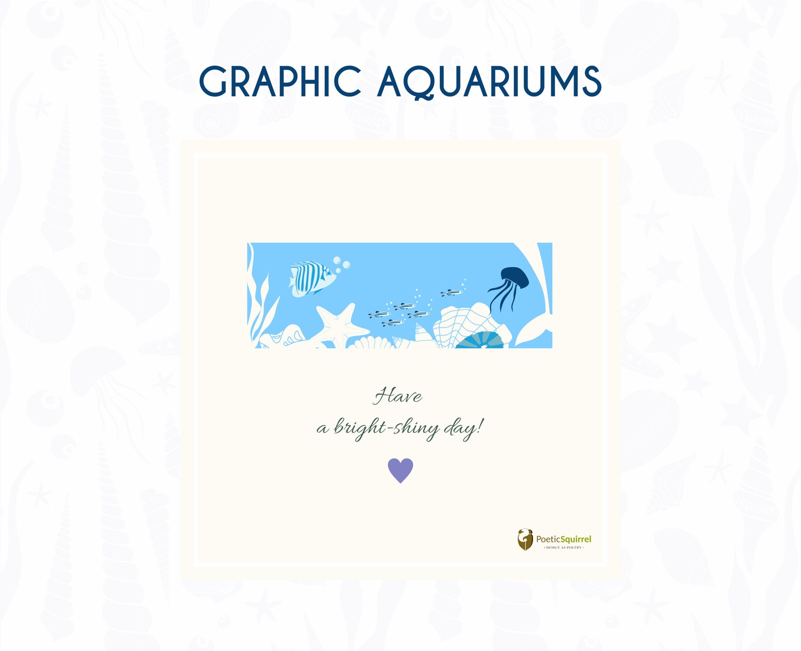 Blue SVG Graphic Sealife Elements. Marine Sea Creatures Rectangles ...