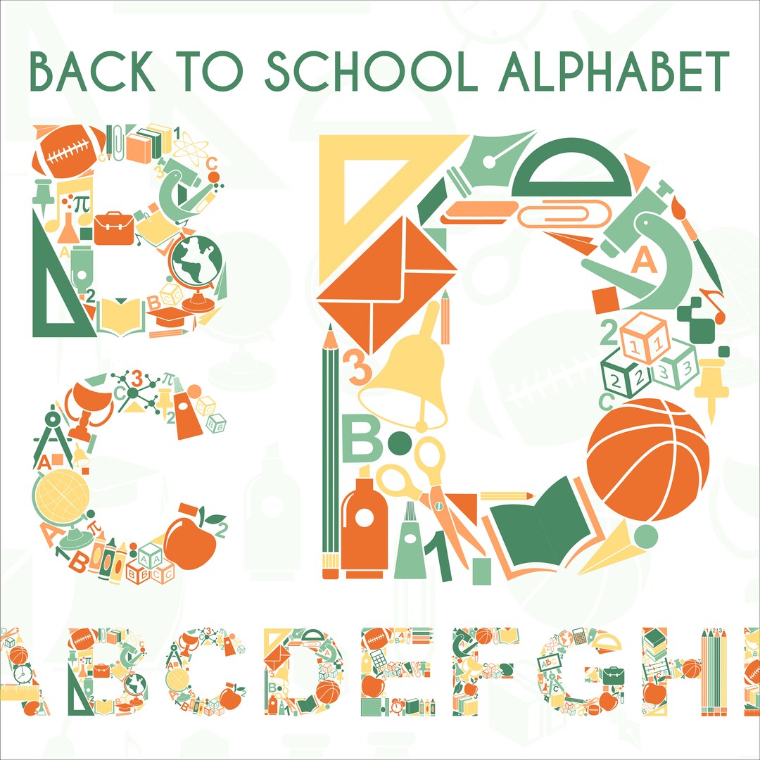 A Fusion of PNG Kindergarten Elements Forms a Digital Alphabet Set ...