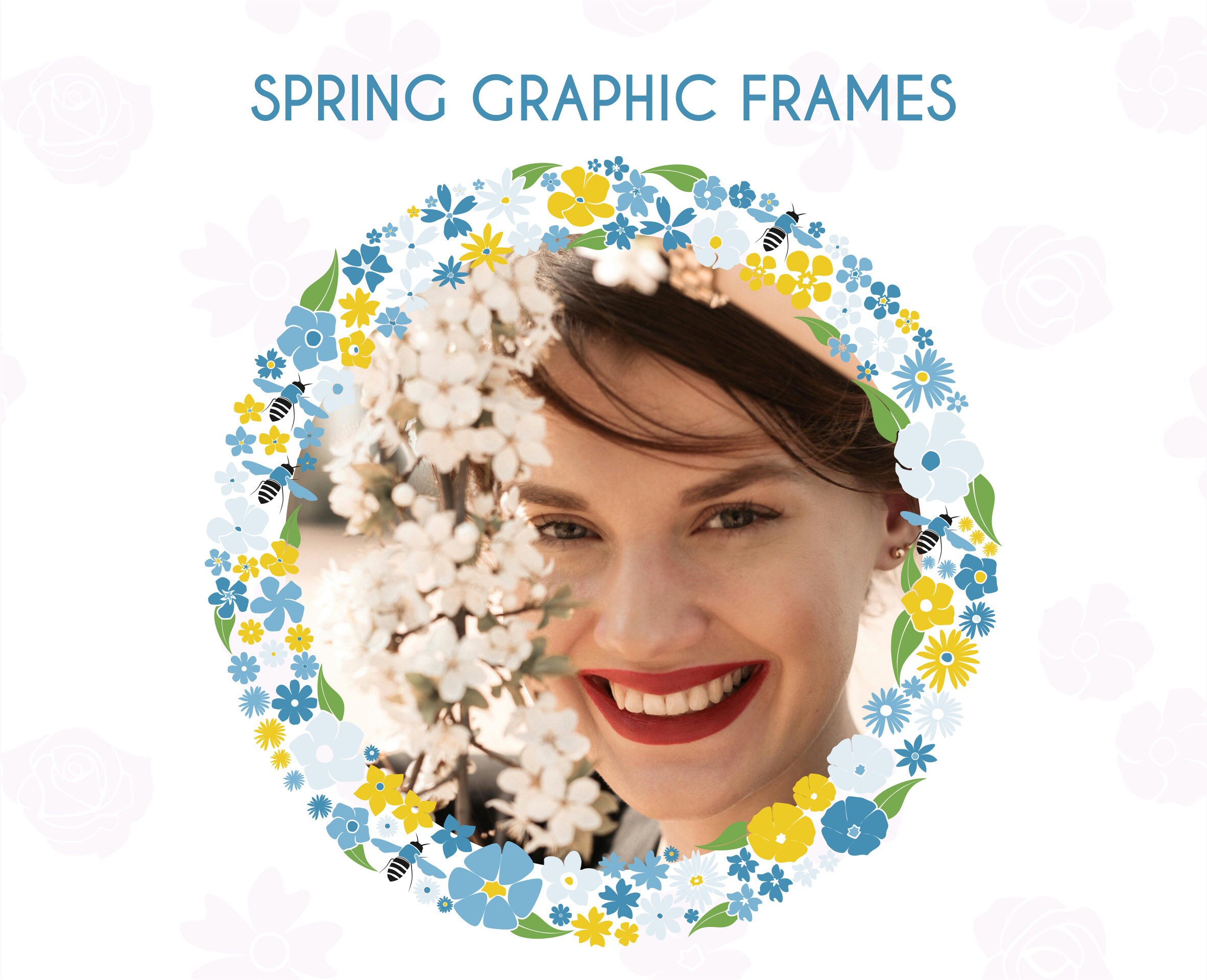Flourishes Spring PNG Borders. Flowers Colorful Frame Clipart. Floral ...