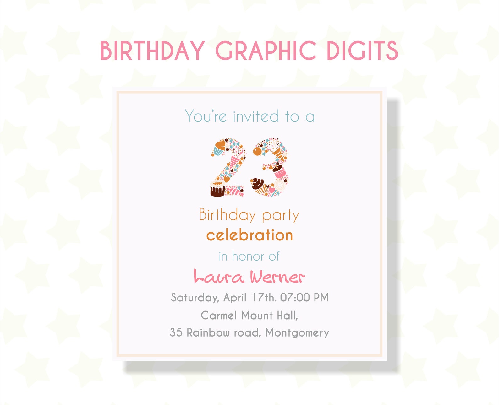 Bday Digital Numeral SVG Images. Birthday Clipart Digits for Card ...