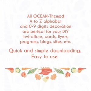 Boy's Blue Ocean Digital Numbers. Summer 0-9 Digits With Shells and Sea ...