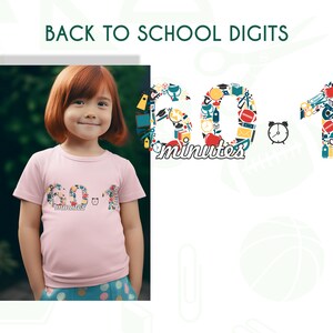 School Elements Numbers Digital Clip Art. Kindergarten Sublimation ...