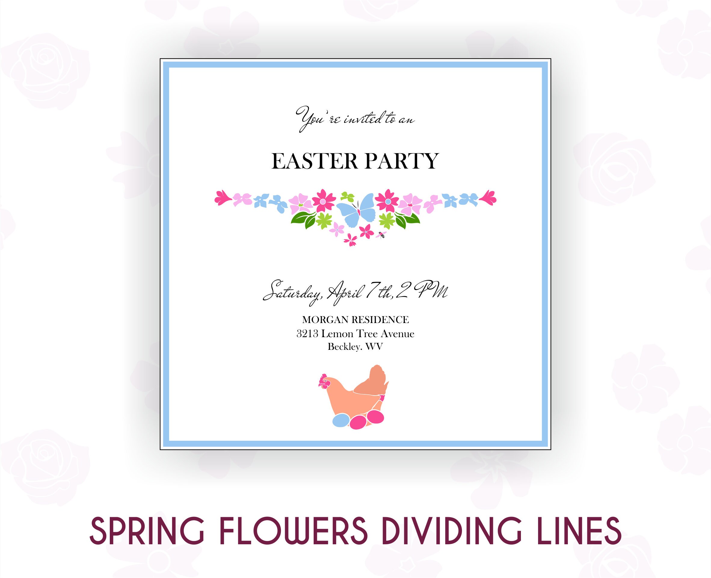 Floral Spring Text Divider Clipart Decoration. Decorative Flowers SVG ...