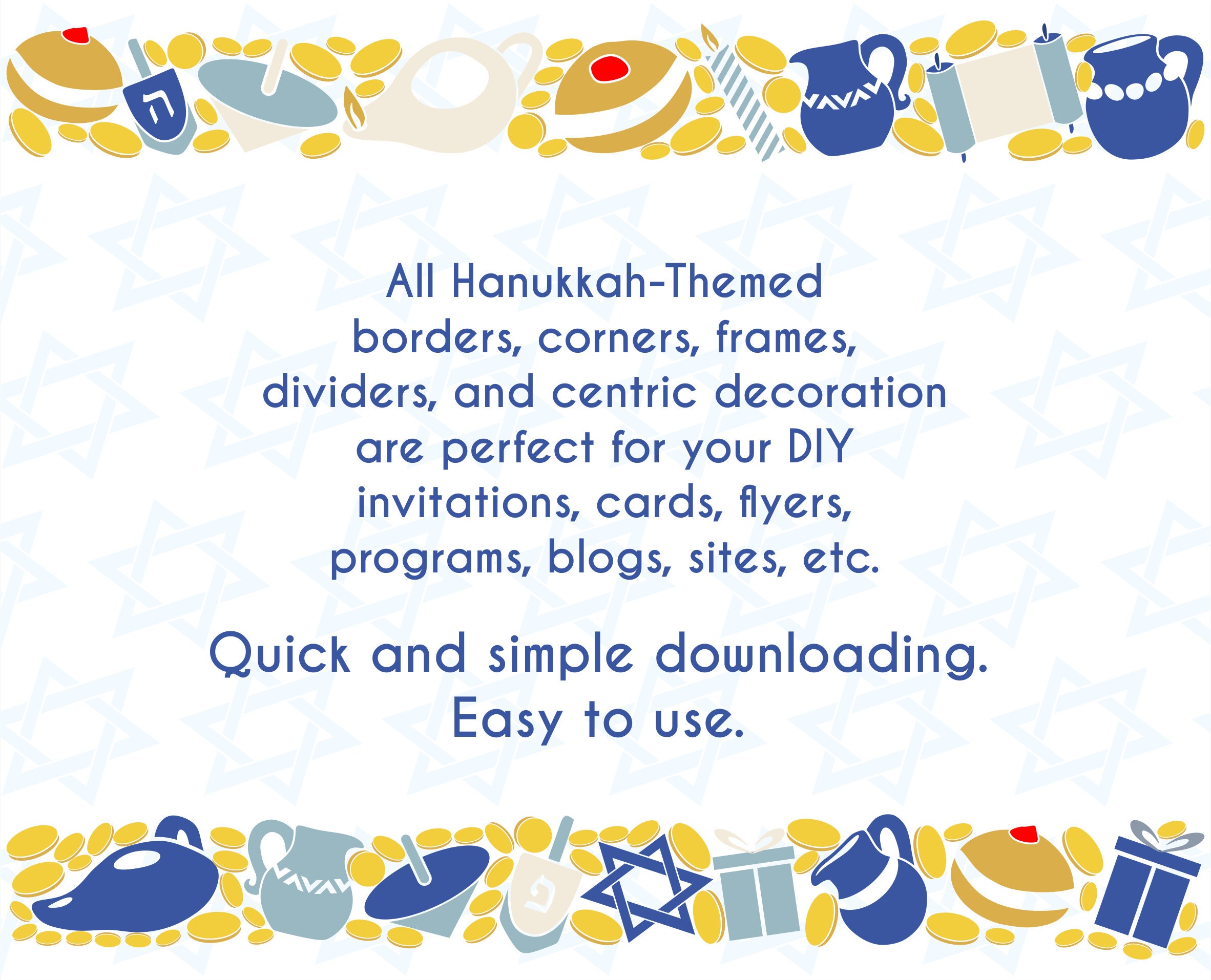 Digital Hanukkah Designs PNG Frames. Holidays Rectangle SVG Clip Art ...