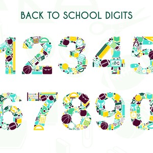 Kindergarten Digits PNG and SVG Clipart for Sublimation. School ...