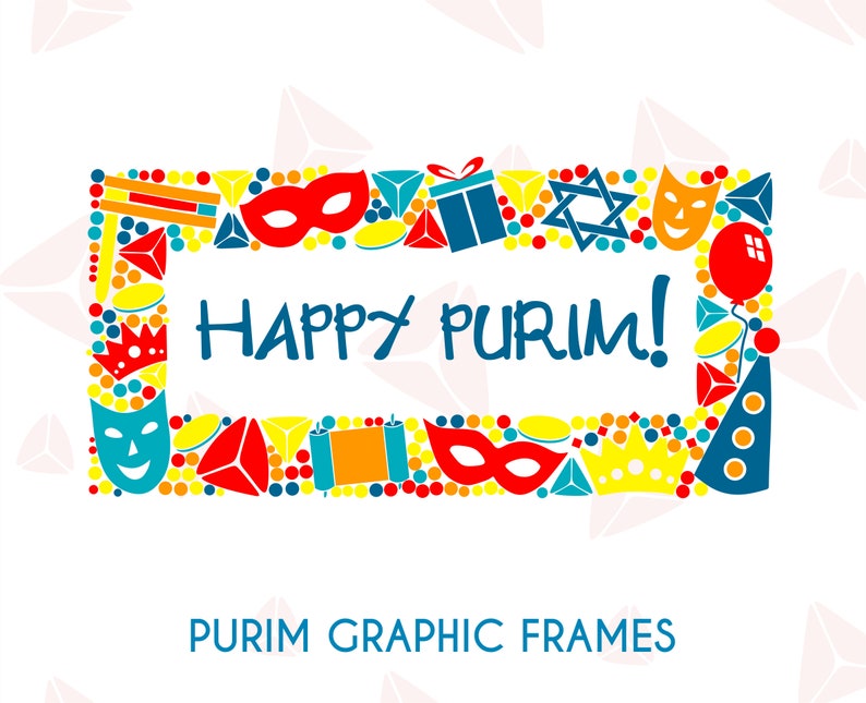 Purim Frame SVG Clip Art. Purim Framing Graphic Elements PNG Clipart ...