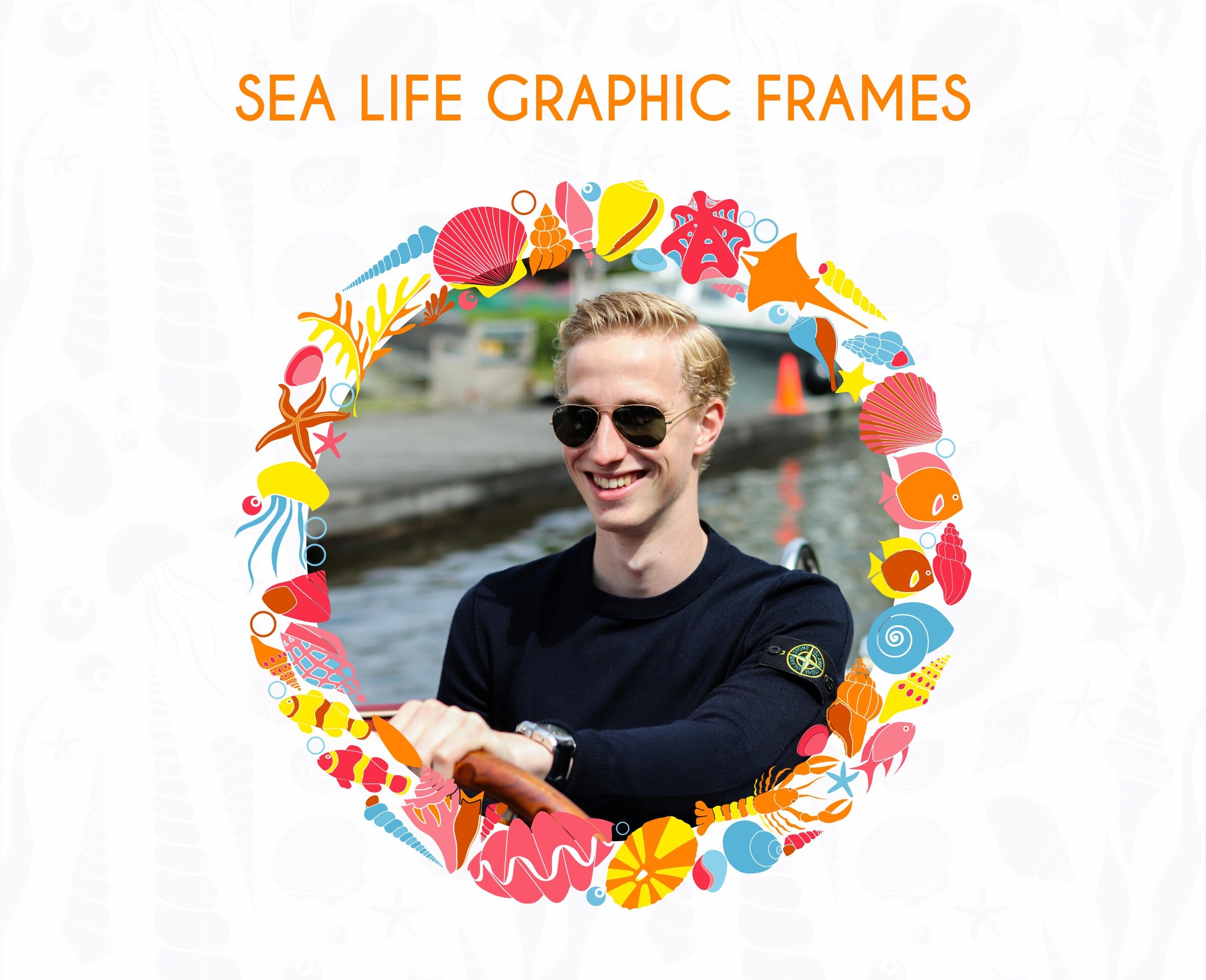 Tiffany Summer Shells PNG Frames. Sealife Graphic Rectangle SVG Clip ...