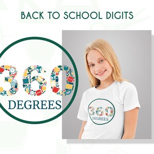 School Elements Numbers Digital Clip Art. Kindergarten Sublimation ...