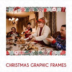 Christmas PNG Purple Photo Framing. Cute Happy Digital Winter Elements ...