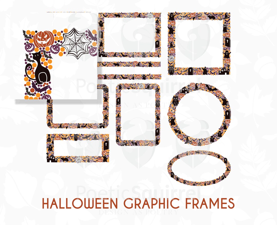 Halloween Frames Clipart Set. Holiday Frame SVG & PNG Files. - Etsy ...