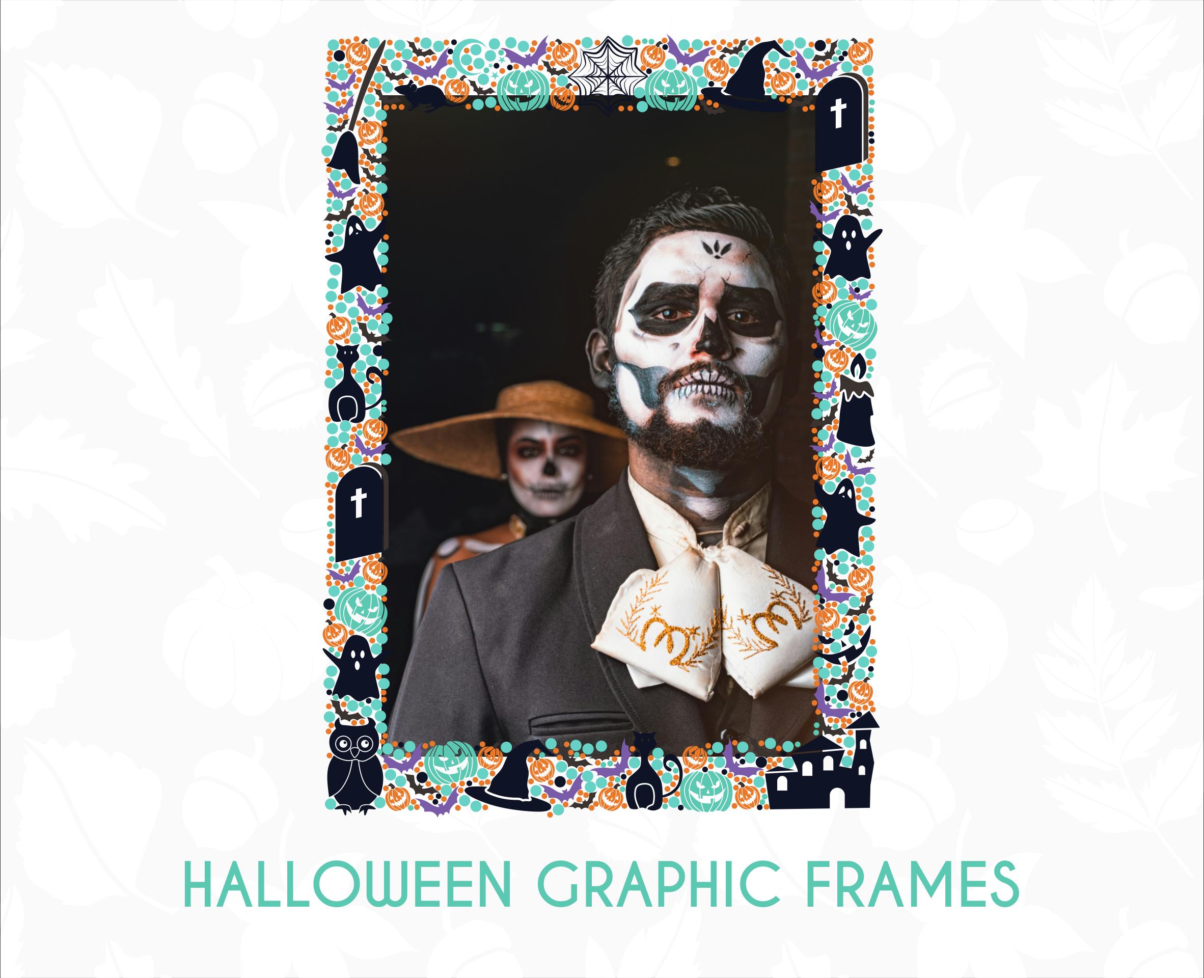 Digital Halloween Spooky PNG Frames. Scary Graphic Rectangle SVG ...